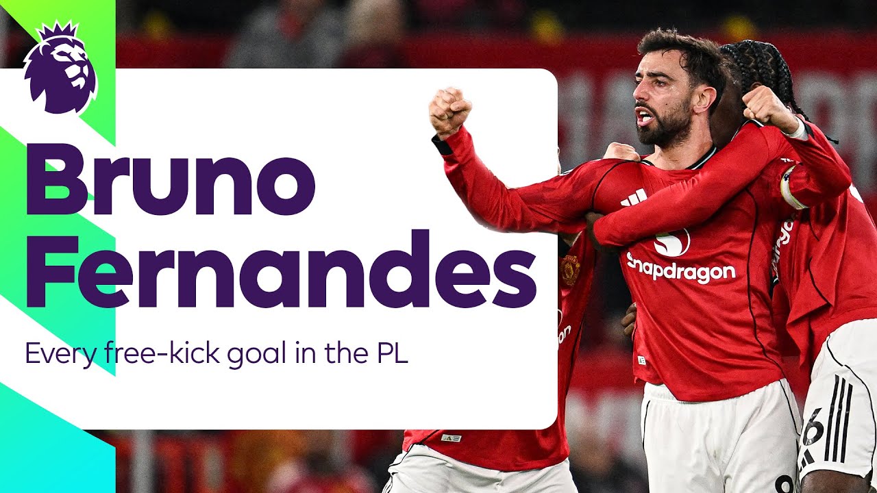 All 4 of Bruno Fernandes' free-kick goals in the Premier League - YouTube