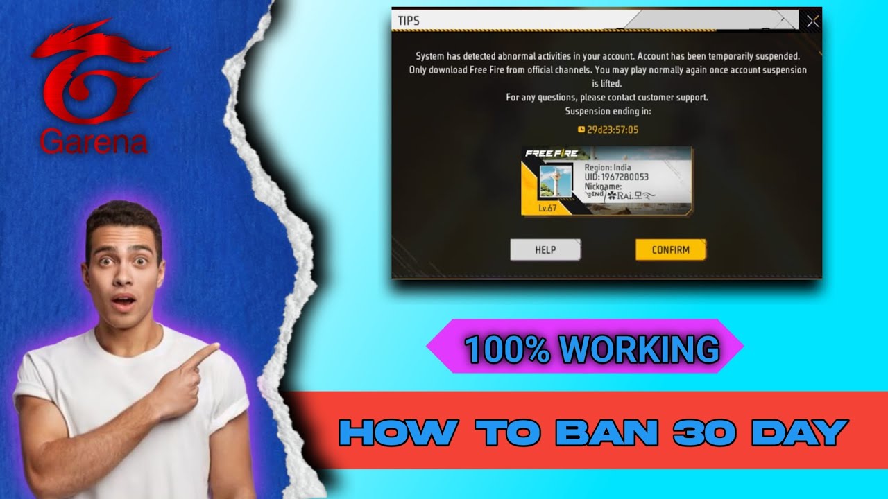 HOW TO BAN 30 DAY FREE FIRE ID| 30 DAY BAN TRICK | FF ID KO 30 DAY KA ...