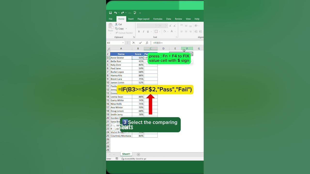 If Function In Excel Excel Excelshortcuts Exceltips Youtube