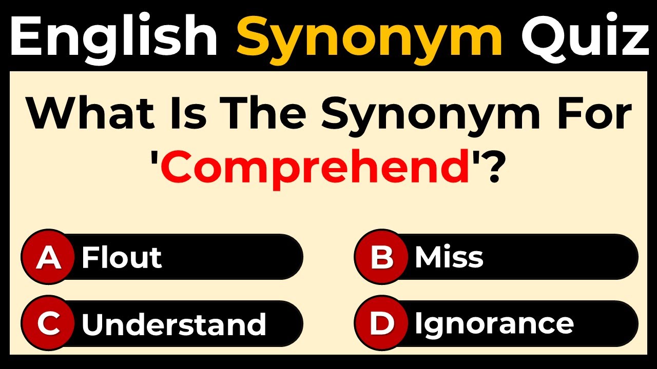 English Synonyms Quiz: Can You Score 25/25? - YouTube
