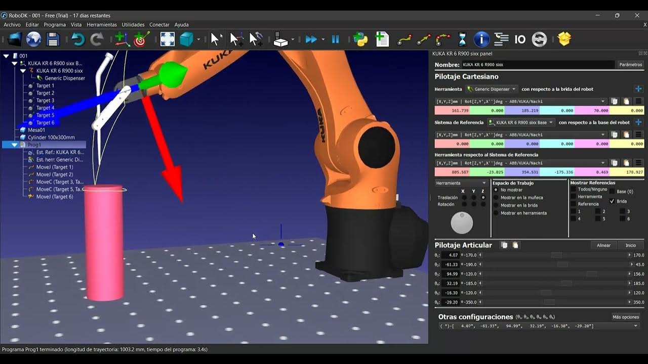 Simulación Trayectoria Circular RoboDk - YouTube
