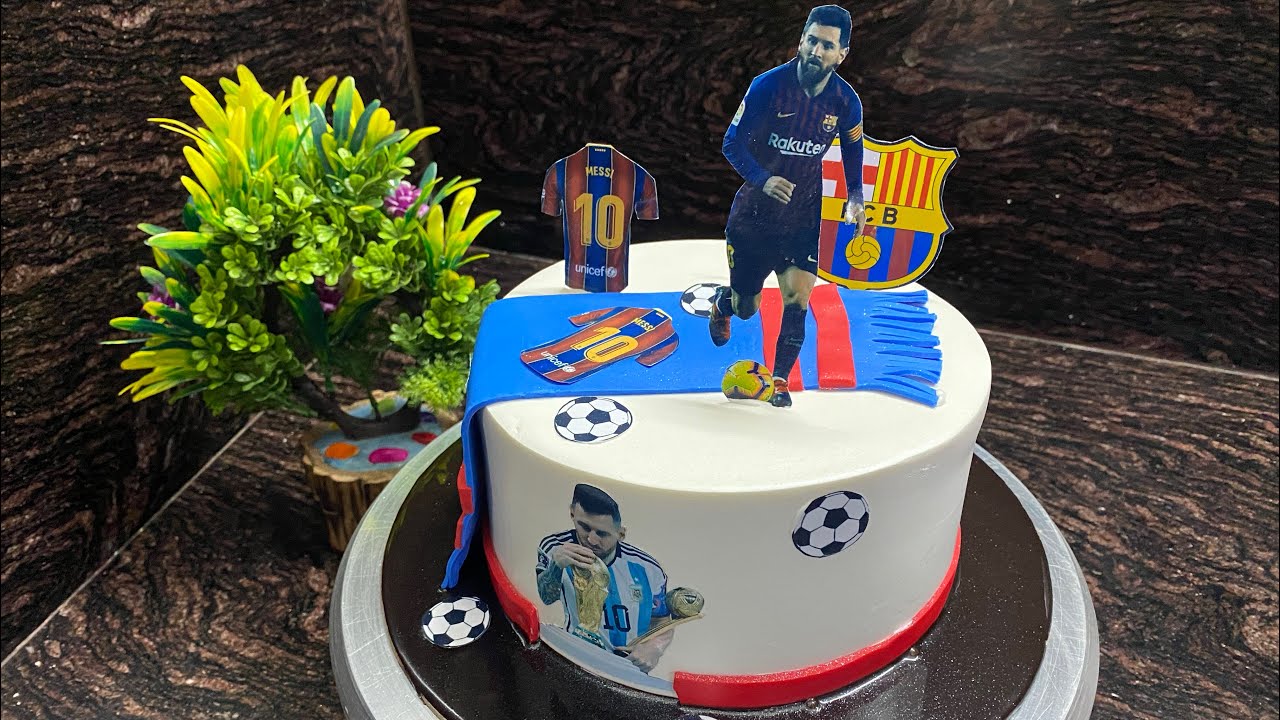 How to make FC Barcelona Messi Team cake | Lionel Messi Cake | Football ...