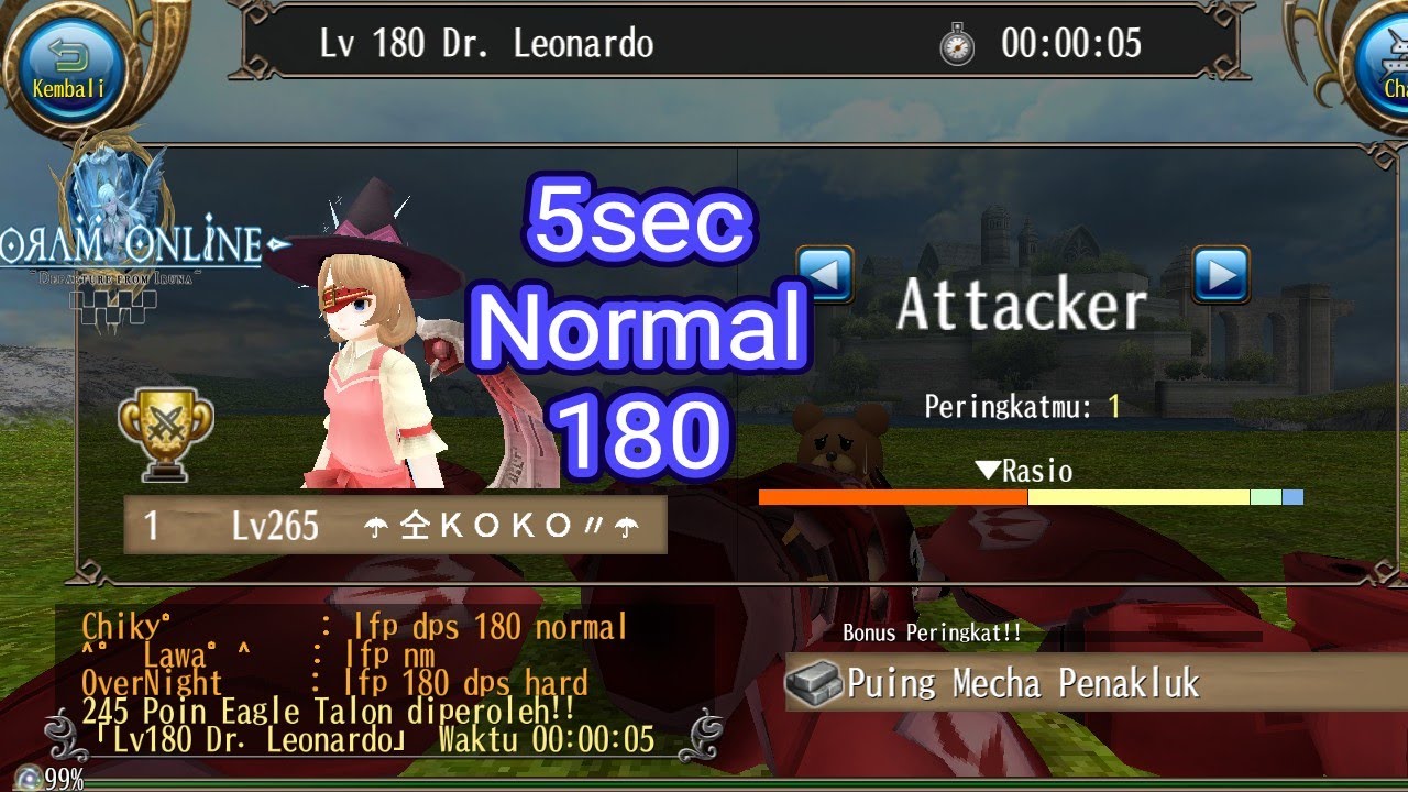 Dr.leonardo 180 normal - toram online 5sec fast kill eagle talon even ...