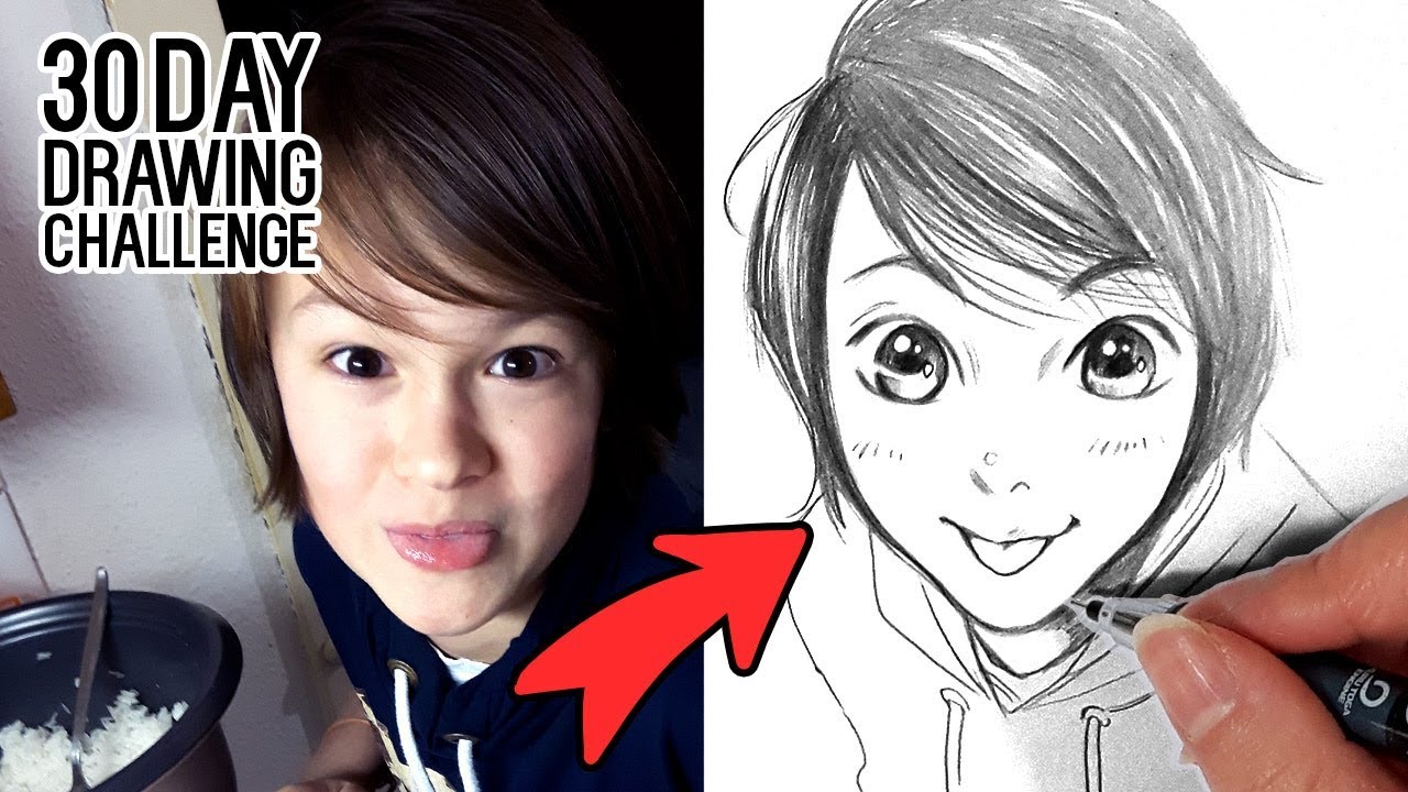 Turning into a Manga figure + Q&A ★ DAY 10 ★ [30 Day Drawing Challenge ...