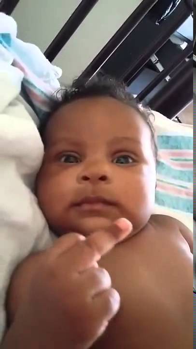 Baby flipping his mother off. - YouTube