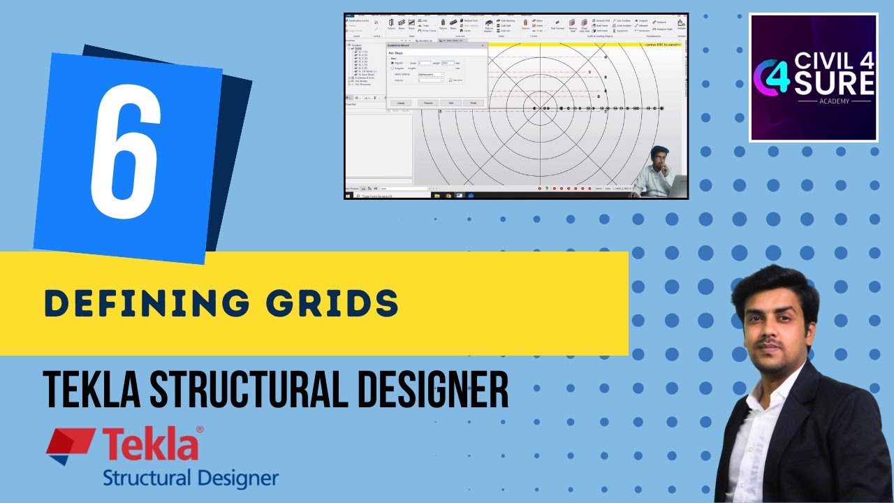 Tekla Structural Designer - 06 Defining Grids - YouTube