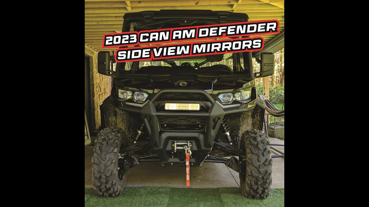 2023 Can Am Defender Side View Mirrors & Rear View Mirror - How To ...