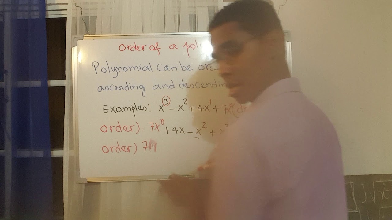 ORDER OF A POLYNOMIAL - YouTube