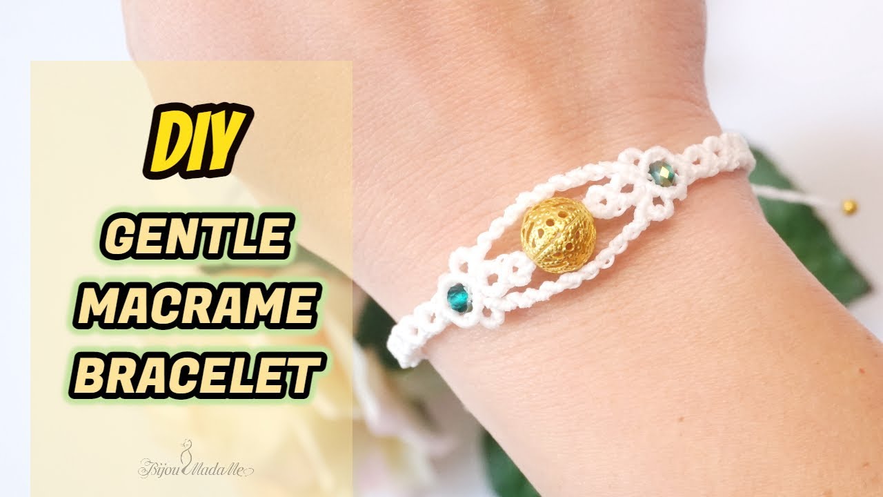 DIY gentle macrame bracelet | How to make macrame bracelet step by step ...
