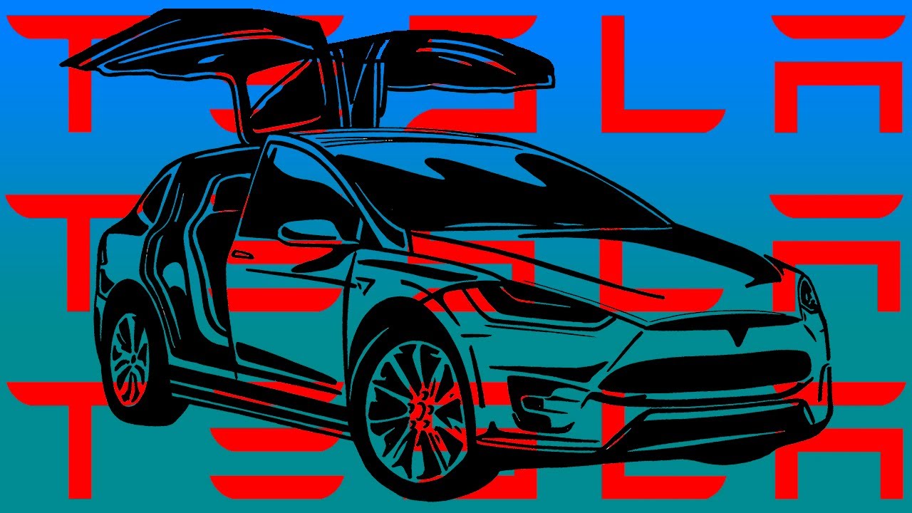 How to draw Tesla Model X | Как нарисовать Тесла | Как нарисовать ...