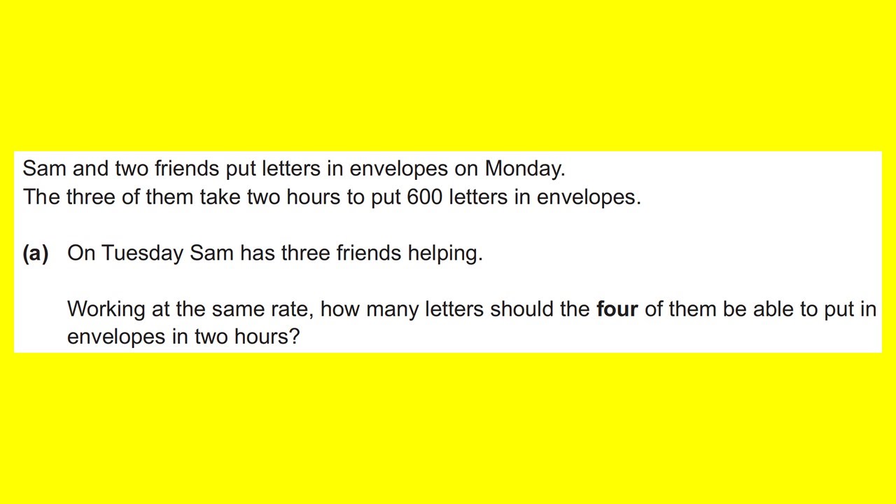 GCSE OCR Sample 5H q2 three-way proportion (Maths: higher tier past ...