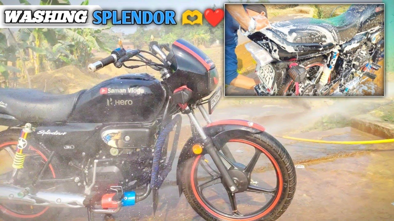 WASHING SPLENDOR PLUS BIKE 🫶 ️ @Samanvlogs1 #washingbike #samanvlogs ...
