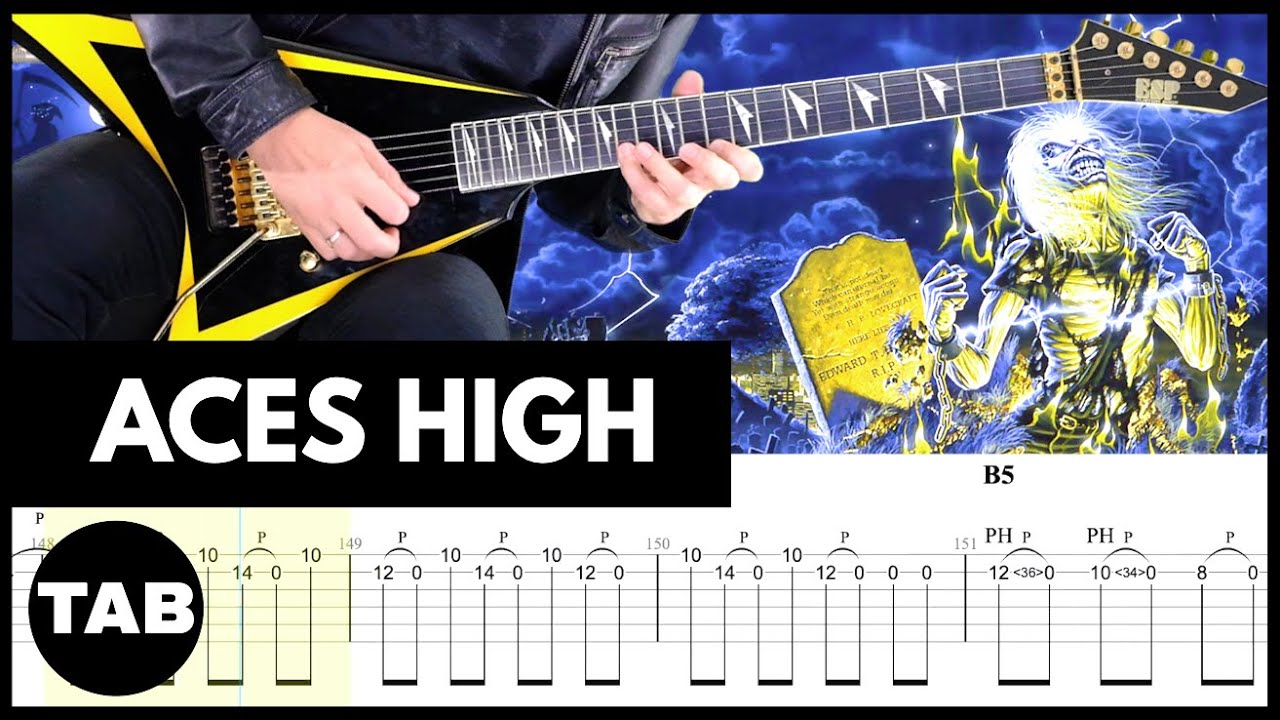 ACES HIGH Iron Maiden Guitar TAB | Lesson | Tutorial | Cover - YouTube