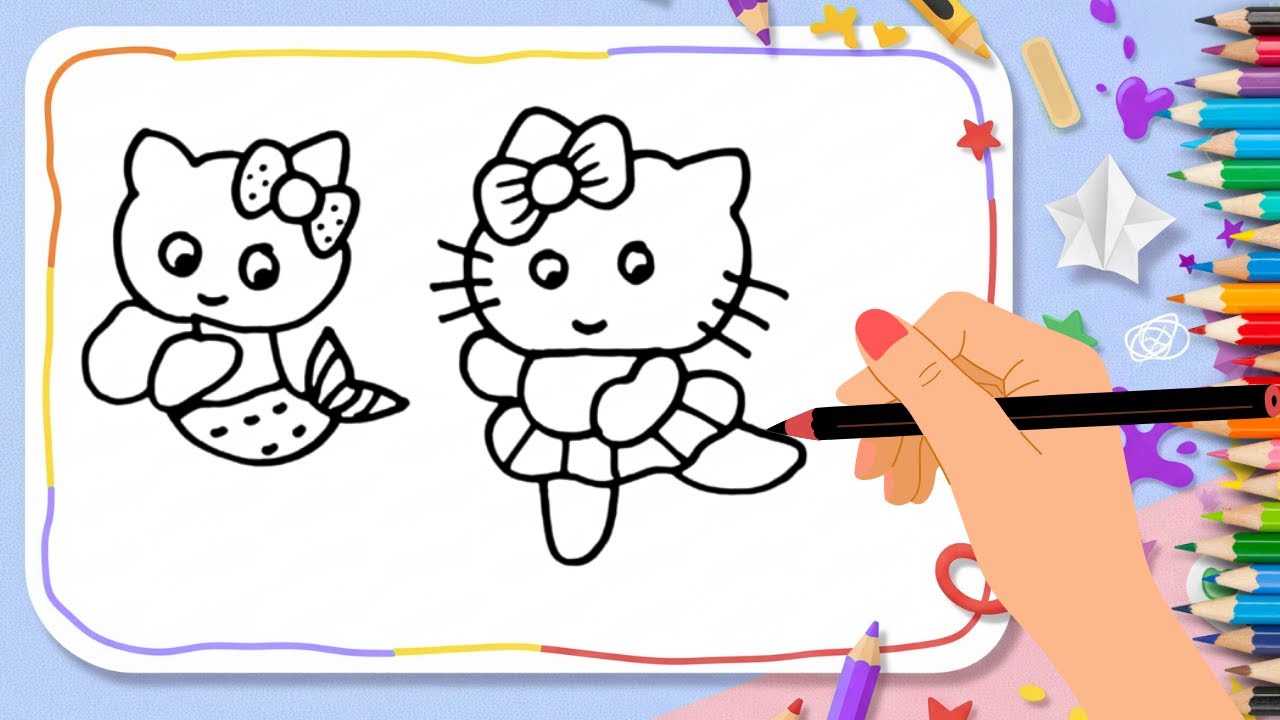 How to draw kitty | Let's Draw a Cute kitty – Easy Art for Kids | Spark ...