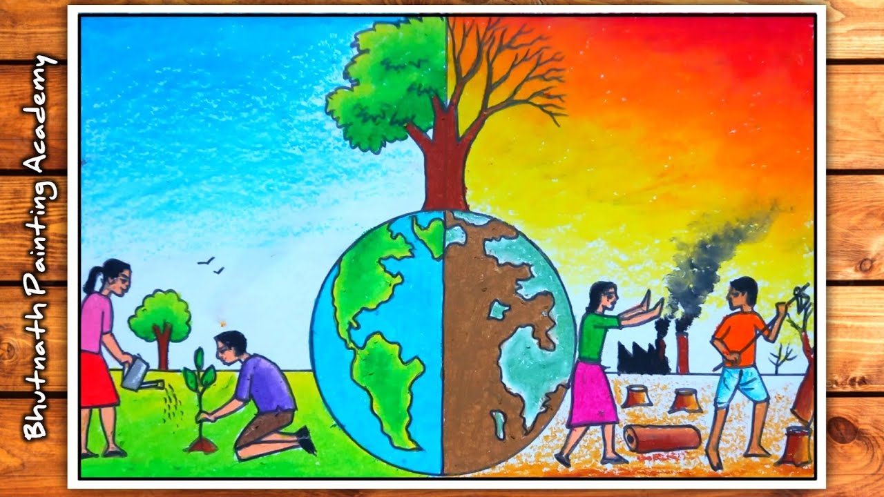 how to draw world environment day poster ||nature drawing - YouTube