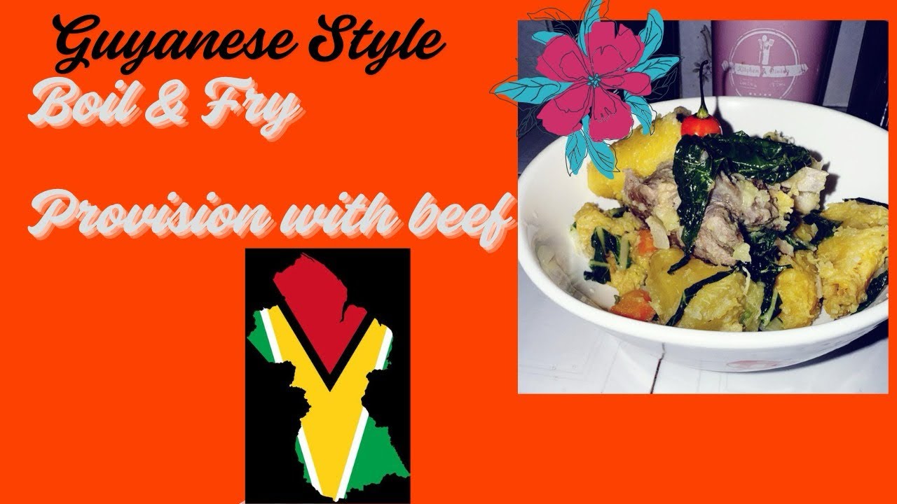 Boil and fry provision with Beef 🥩 a little bit unusal ( Guyanese food ...