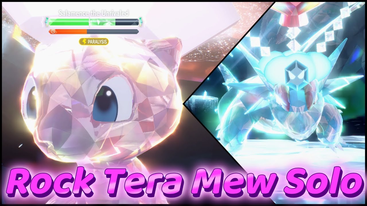 Mew Rock TERA BUILD To Solo 7 Star SALAMENCE Tera Raid Event - YouTube