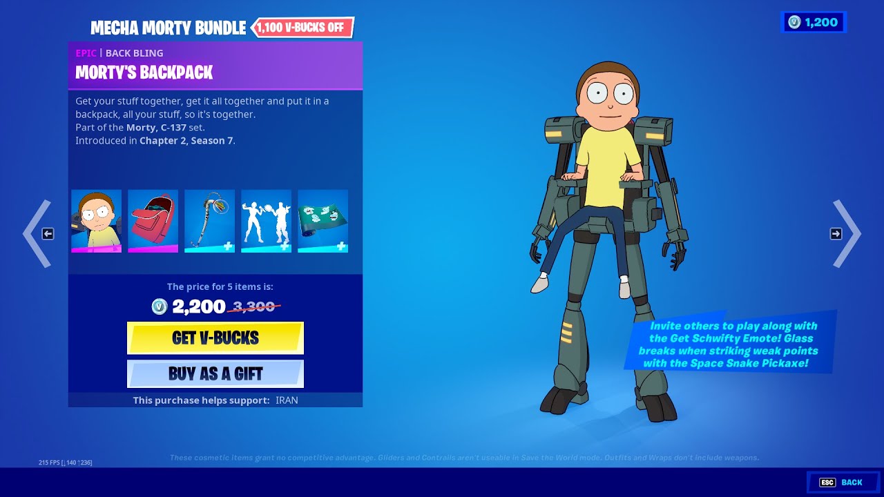 Fortnite ItemShop | Mecha Morty BUNDLE [August 21th, 2021] - YouTube