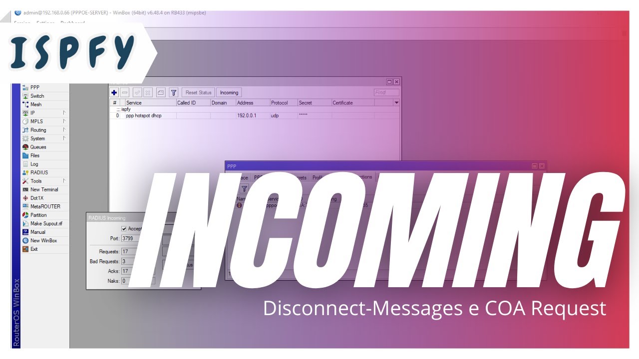 Radius Incoming - Disconnect Messages e COA Request - YouTube