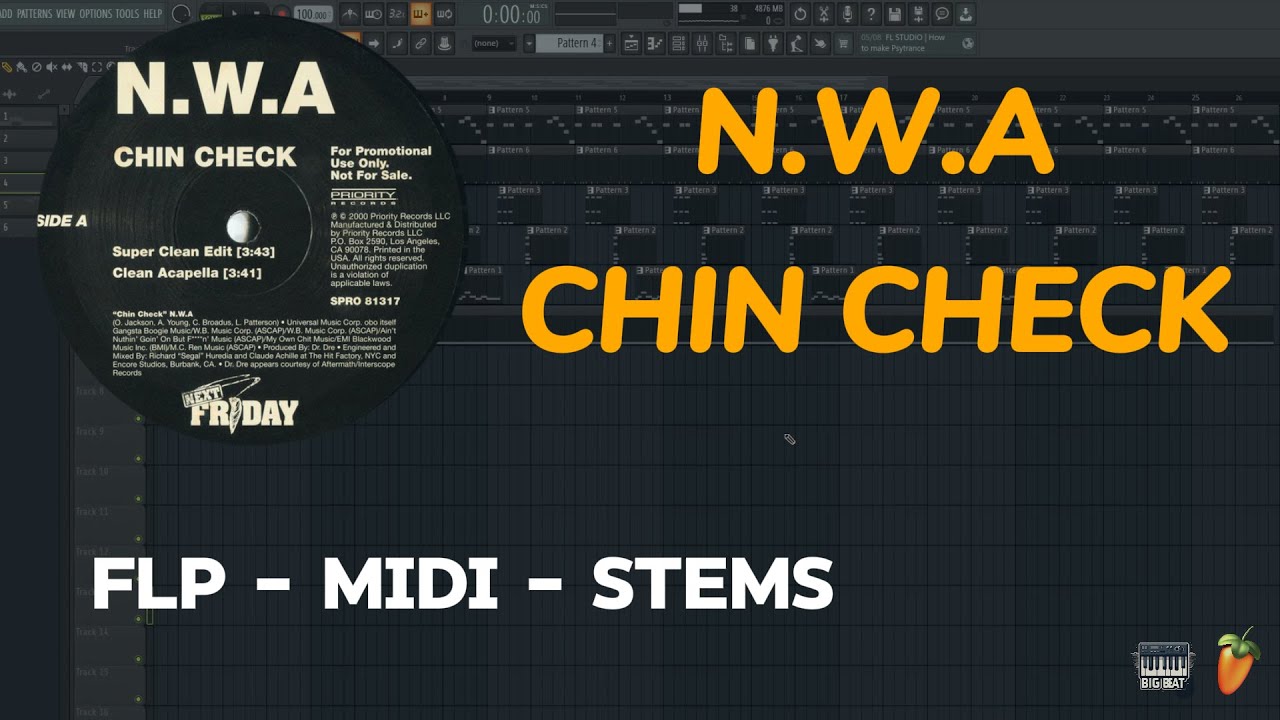 N.W.A - Chin Check (FL Studio Remake) FLP + MIDI + STEMS - YouTube
