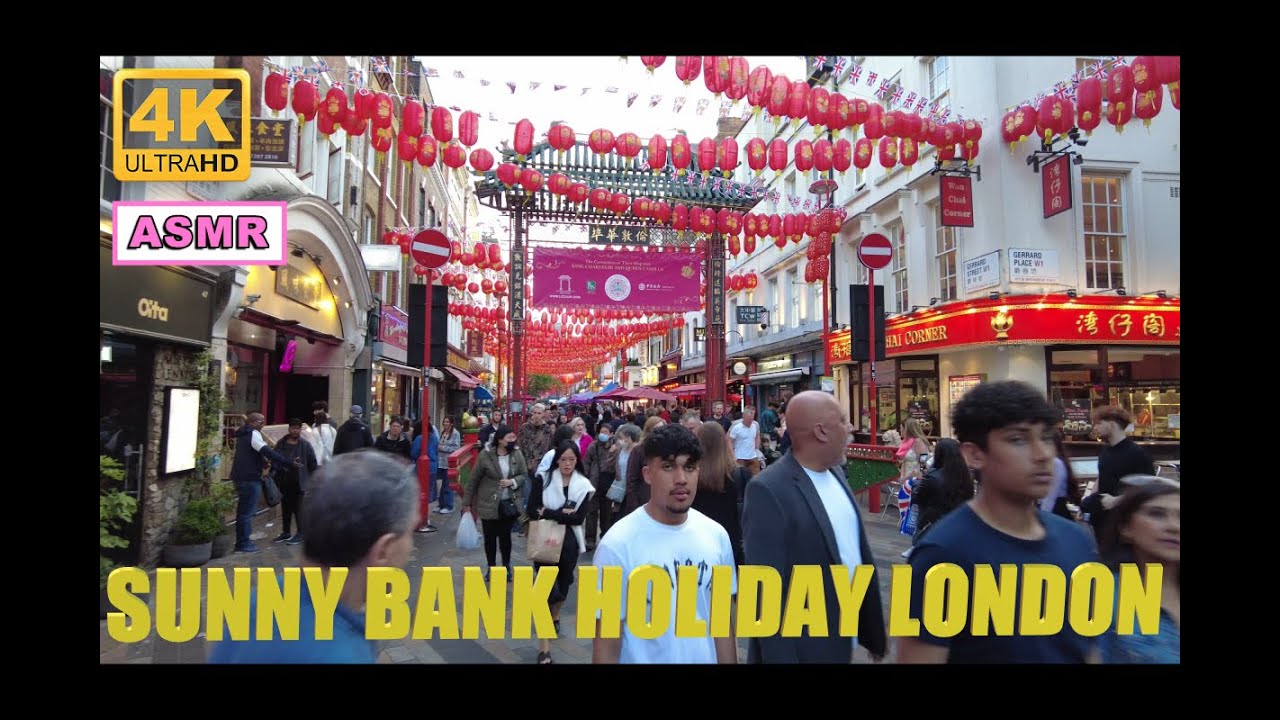 Sunny Bank Holiday Saturday in London 4K - YouTube