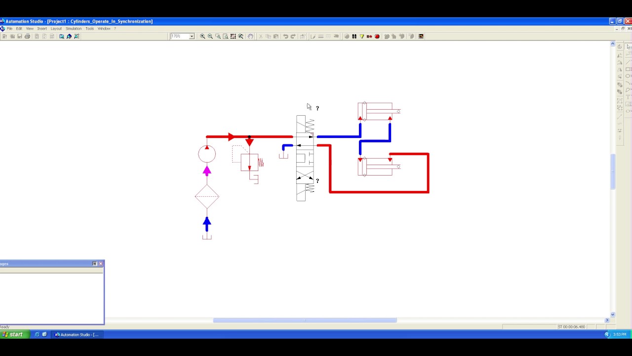 Simulation of Cylinders Operate In Synchronization - YouTube