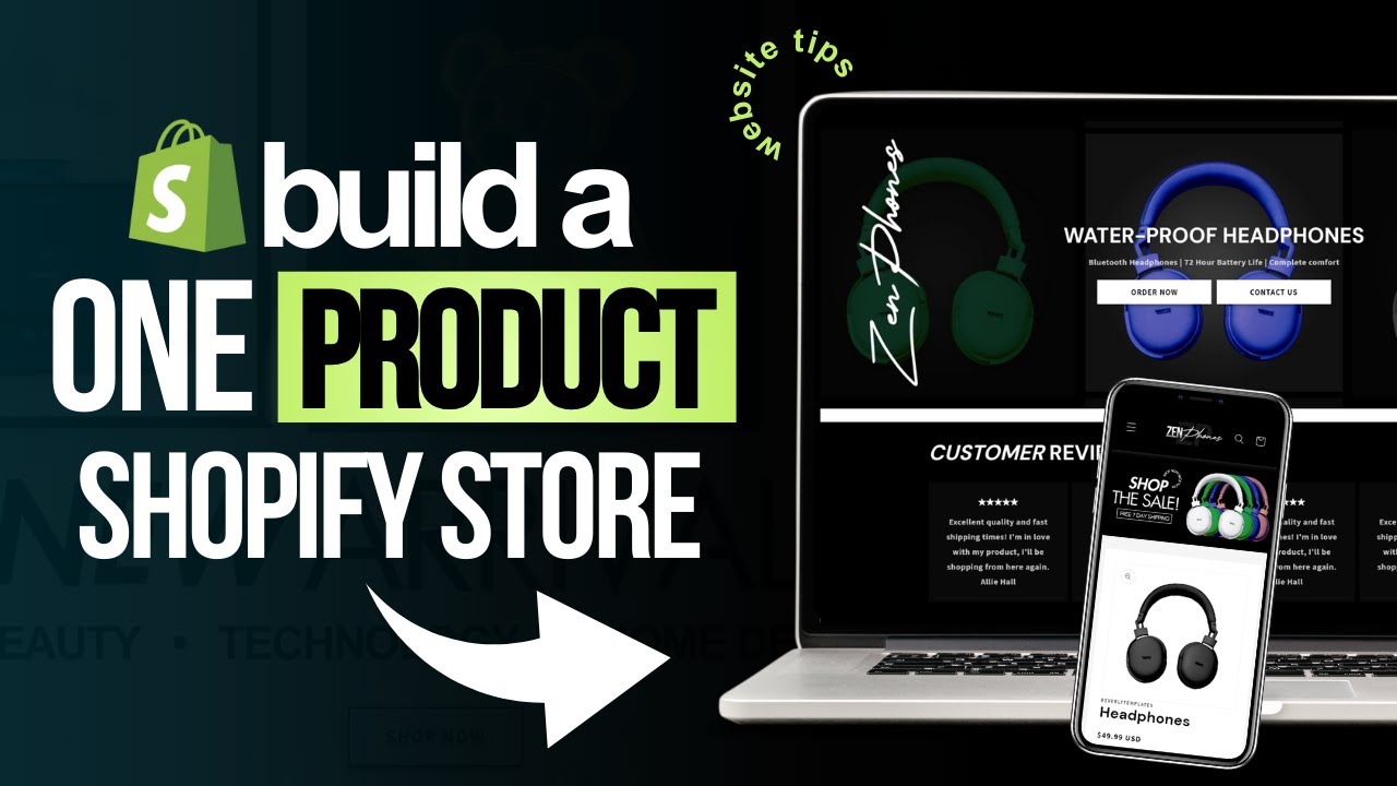 Shopify One Product Store Tutorial | Website Tips, Menu Customization ...