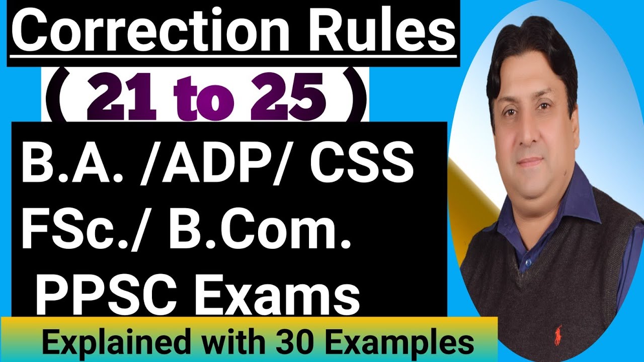 Correction Rule | Detection of Errors | Correction of incorrect ...