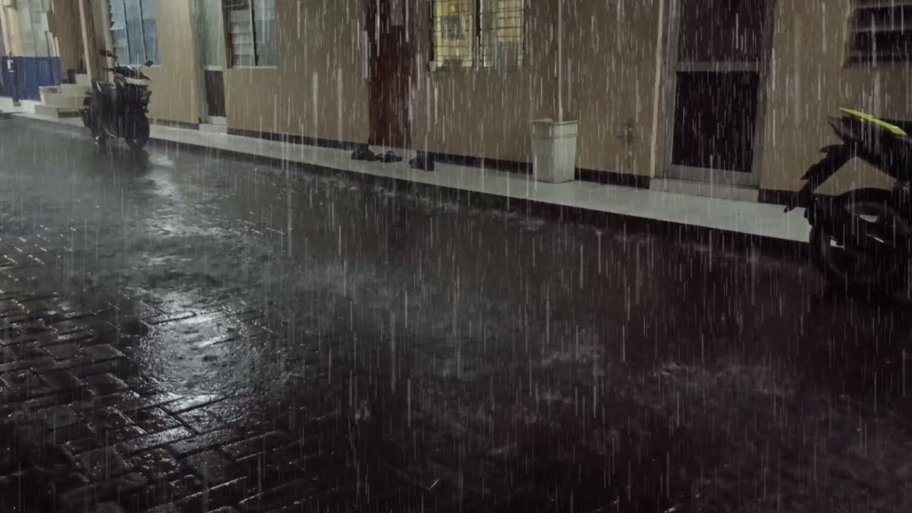 Heavy Rainfall at Night 🌧️ | Relaxing Rain Sounds for Sleep, Study ...