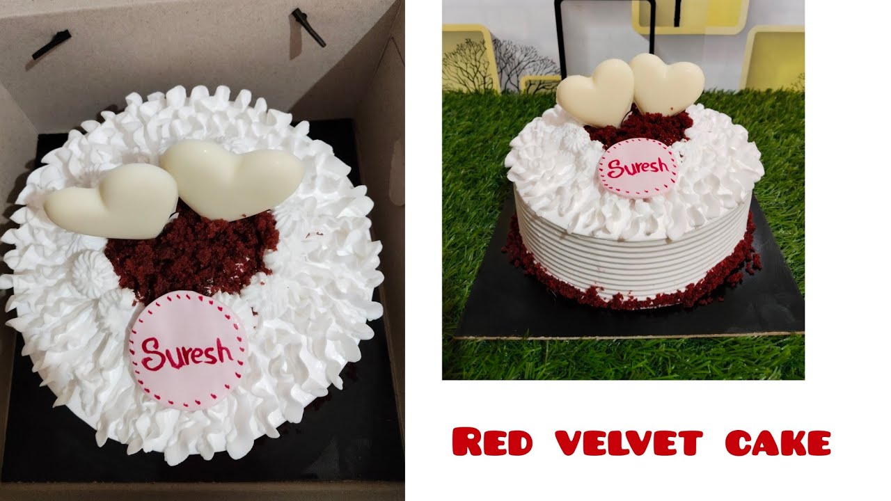 Red velvet cake | white dutch cream | easy decoration ideas. - YouTube