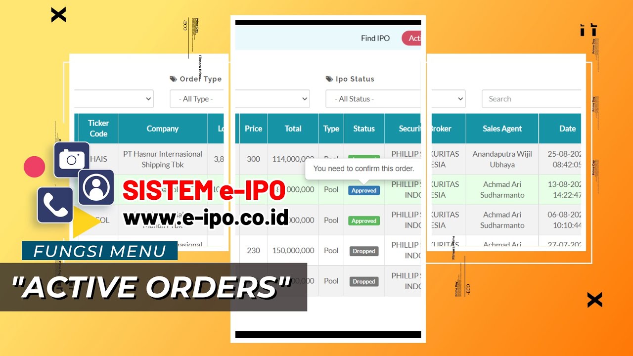 FUNGSI MENU ACTIVE ORDERS DALAM SISTEM e-IPO - YouTube