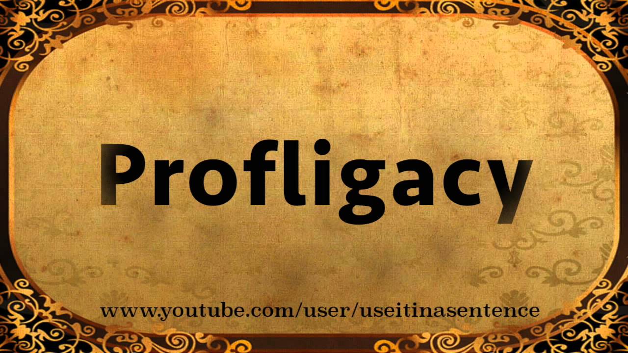 Use Profligacy in a Sentence - YouTube