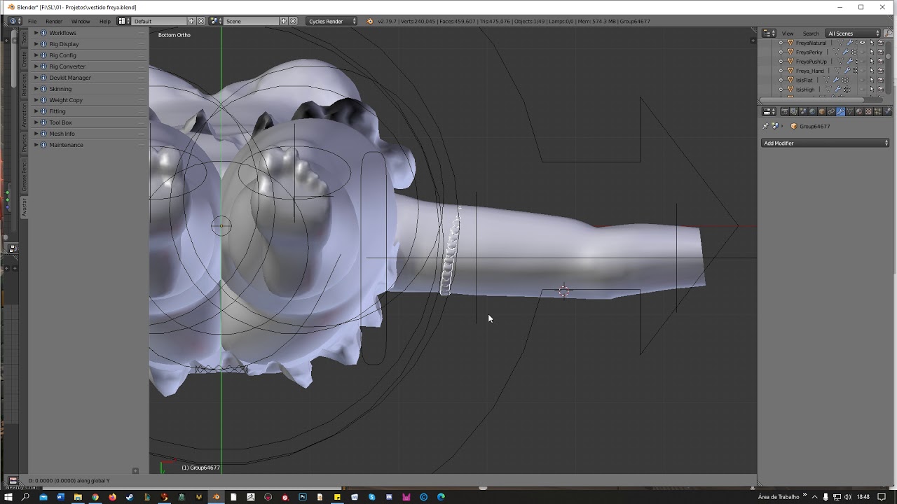 Uso do blender para adaptar a roupa do Second Life em diferentes corpos ...