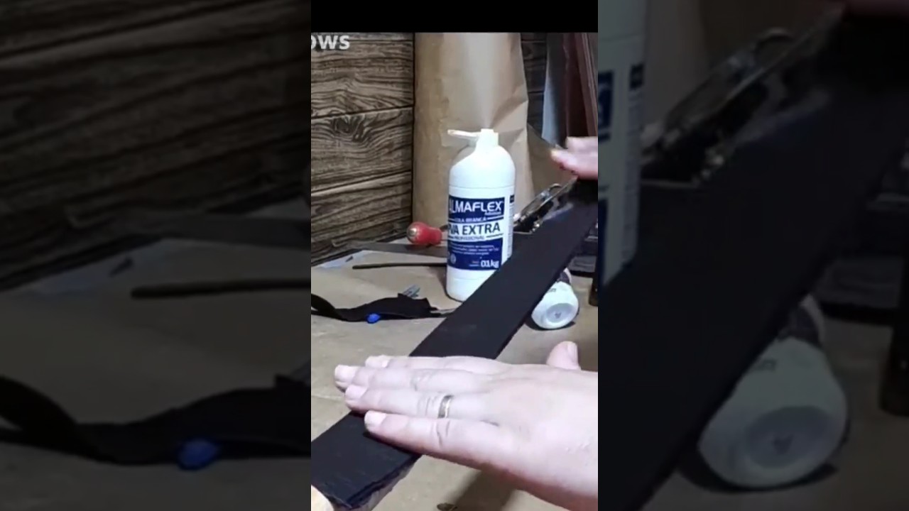 Applying leather on a Bow Backing - YouTube