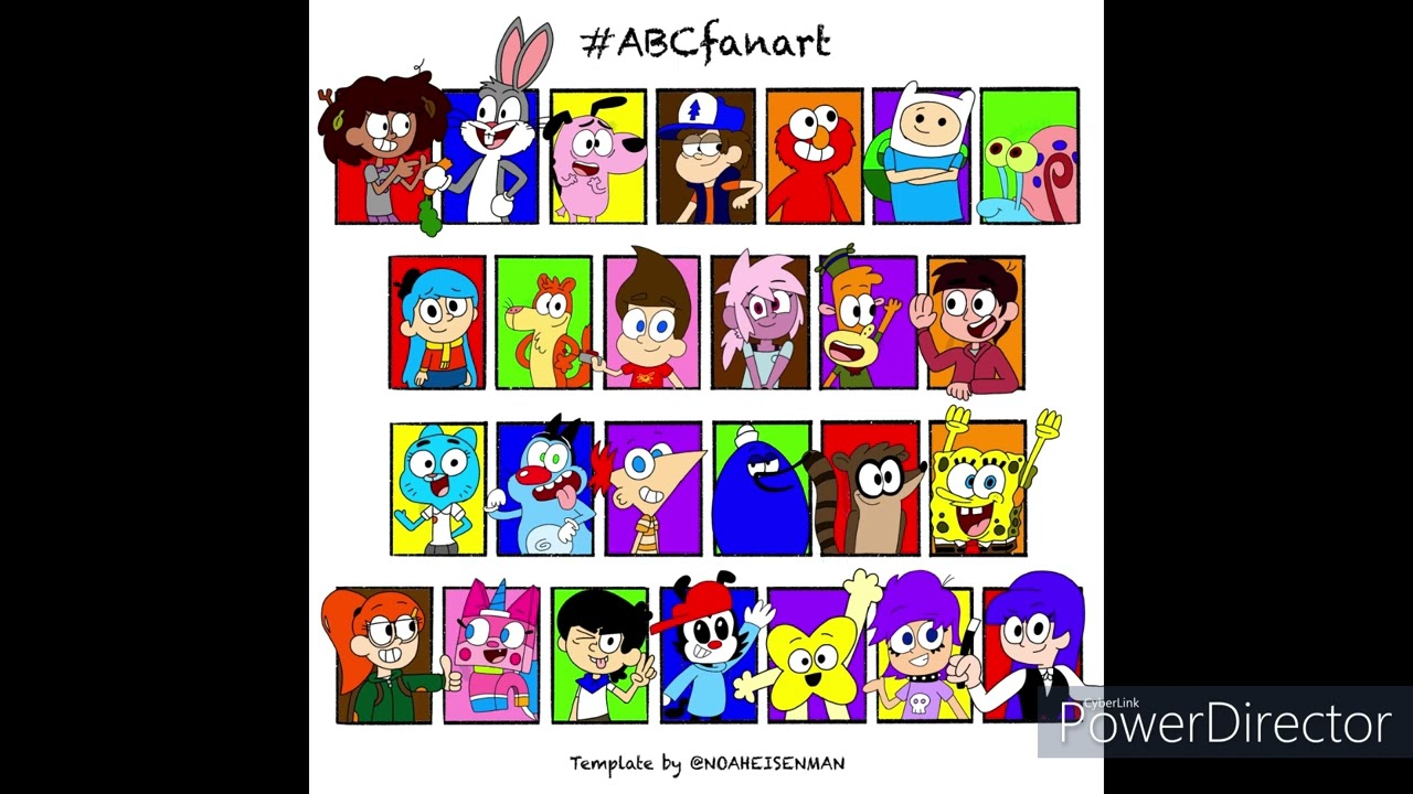 My ABCFanarts of My Favorite Cartoon Characters #ABCFanart - YouTube