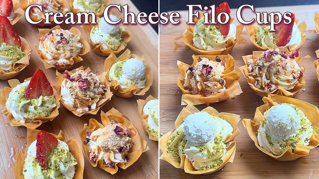 Cream Cheese Filo Cups | Easy & Delicious Dessert - YouTube