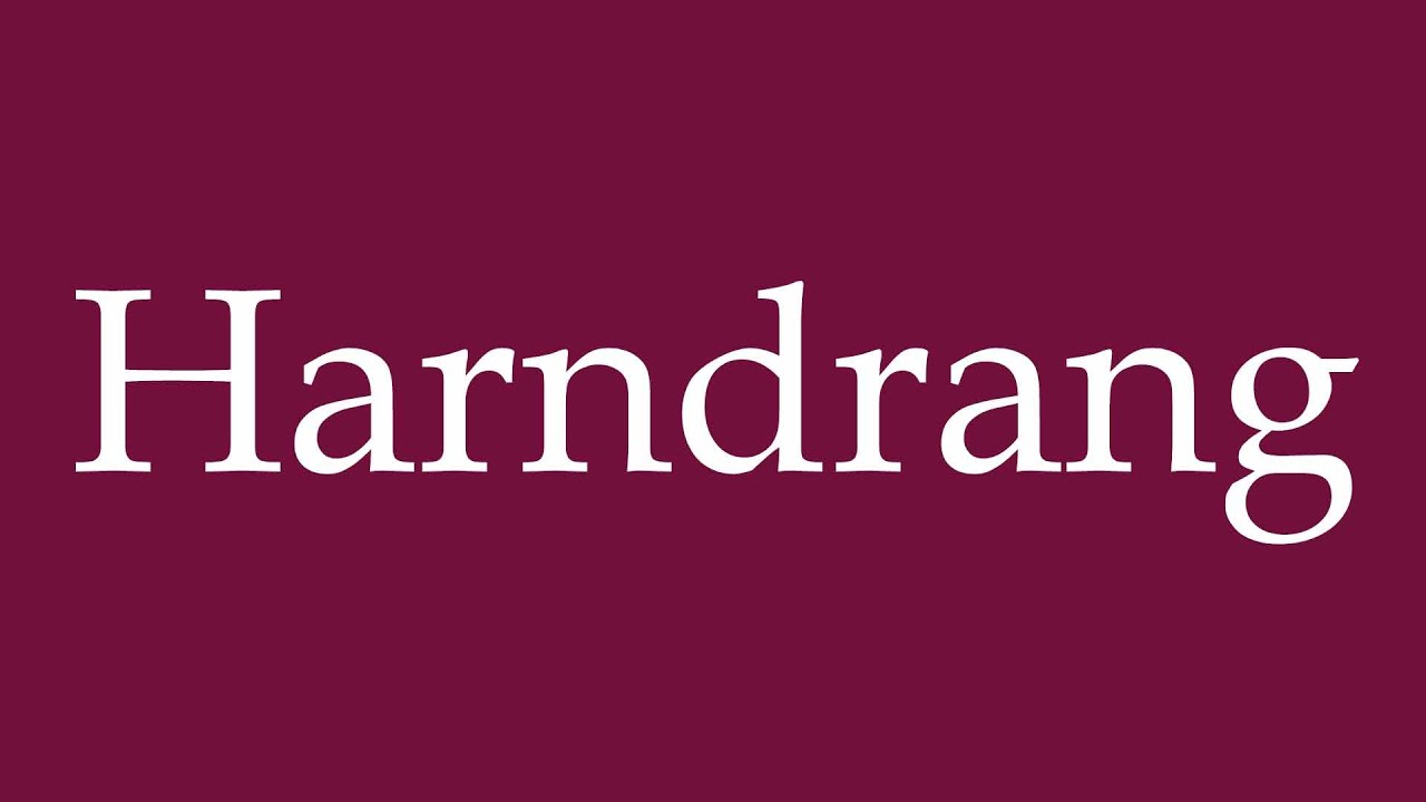 How to Pronounce ''Harndrang'' (Urge to urinate) Correctly in German ...
