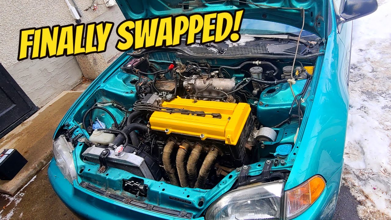 $400 Civic Is Officially Swapped! (Ej2 Build) - YouTube
