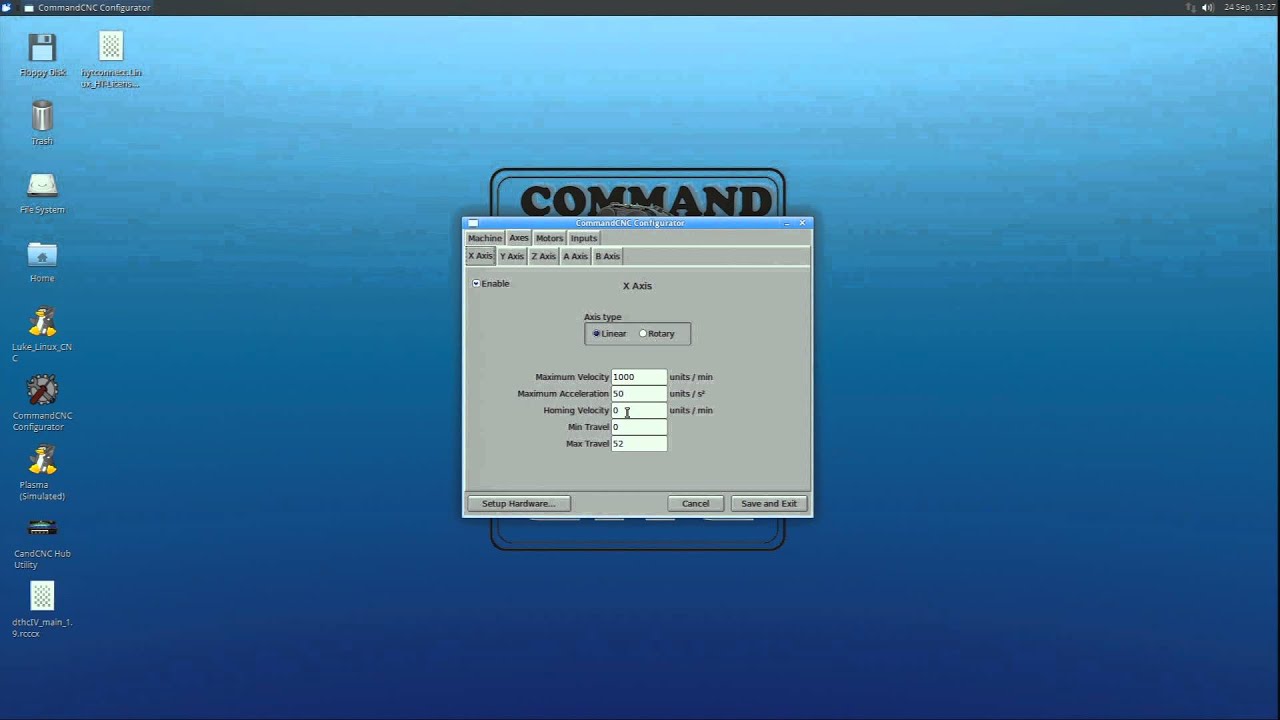 CommandCNC - Changing velocity and acceleration - YouTube
