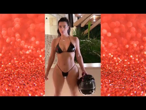 Kim Kardashian bikini backstage