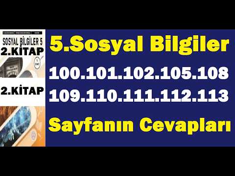 5.sınıf sosyal bilgiler ders kitabı 2.kitap sayfa 100 101 102 105 108 109 110 111 112 113 cevapları