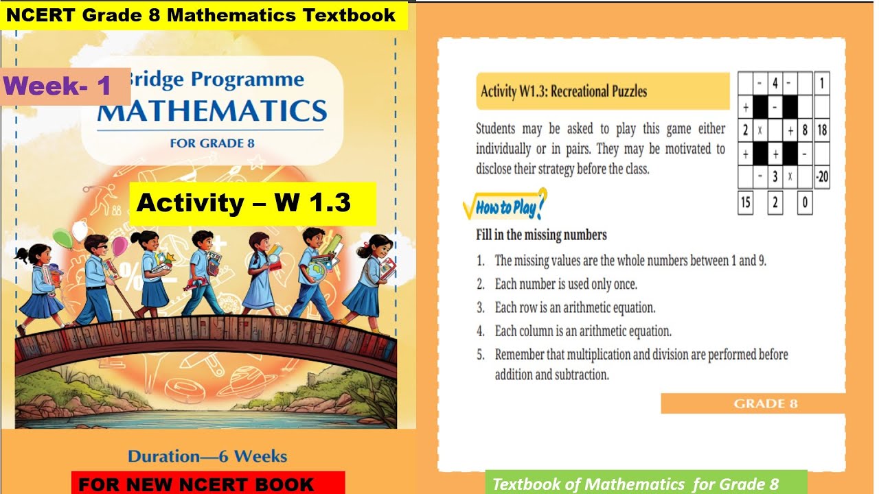 Class 8 Maths Bridge Program | W 1.3 | Activity 3 for Week 1 | 8th ...