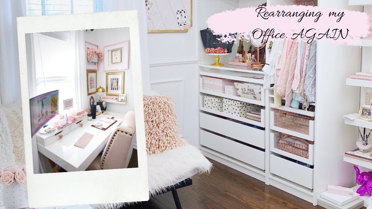 REARRANGING MY OFFICE. AGAIN | Office Decorating - YouTube