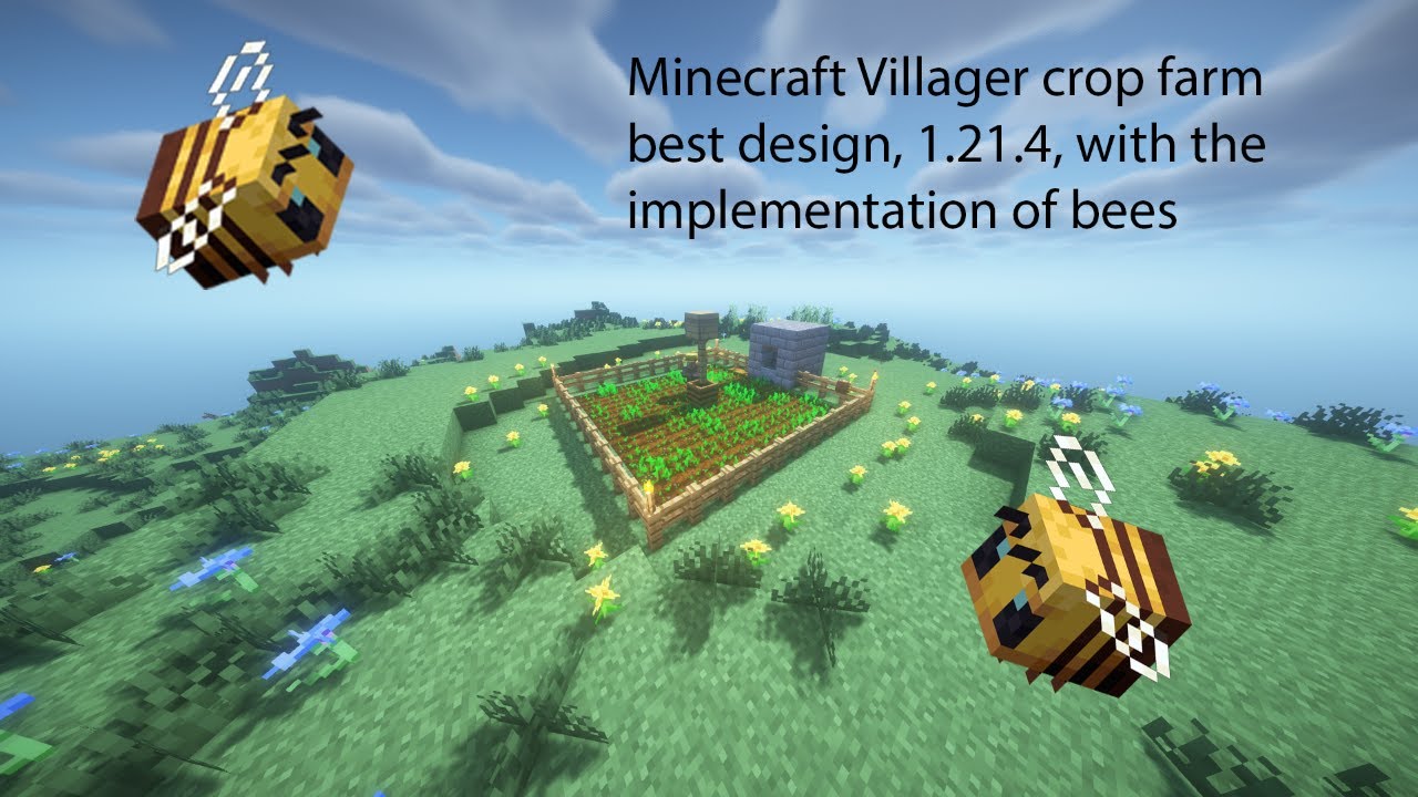 Minecraft 1.21.4 Villager Crop Farm With Bees! (UPDATED) - YouTube