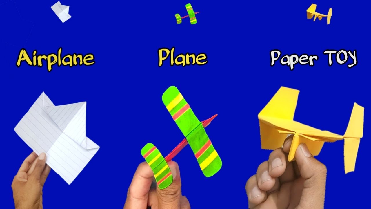 Best 3 Paper Airplane | How to Make Paper Plane | New Paper Flying Toy ...