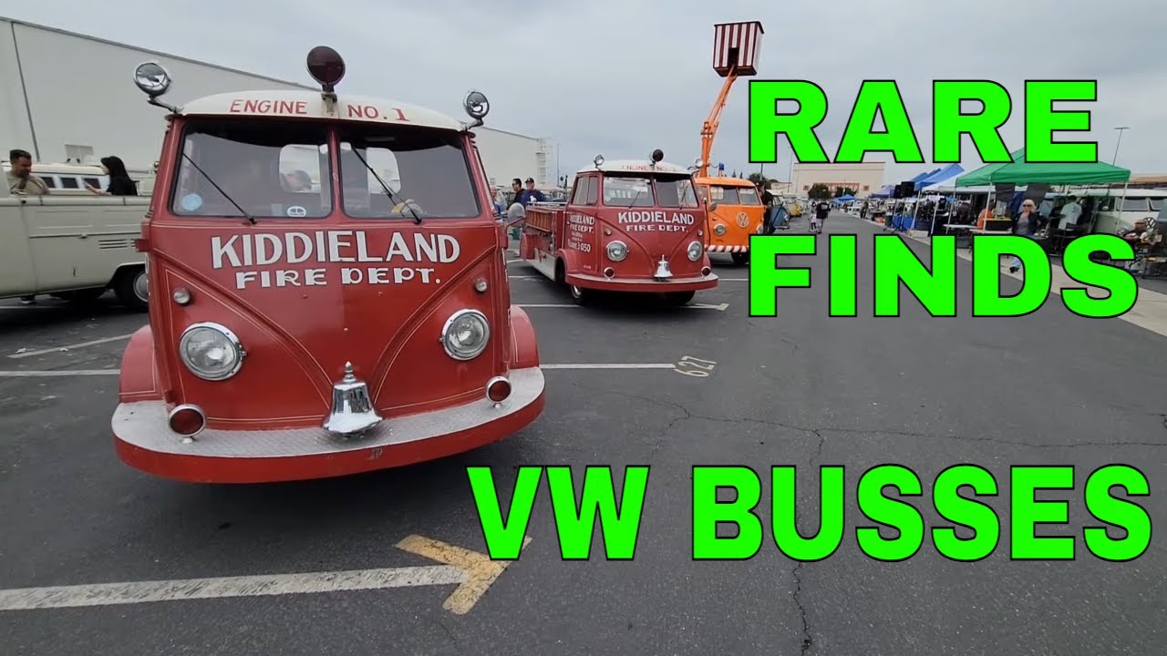 OCTO VW Bus car show and Rare Kiddieland firetrucks Coachbuilt - YouTube