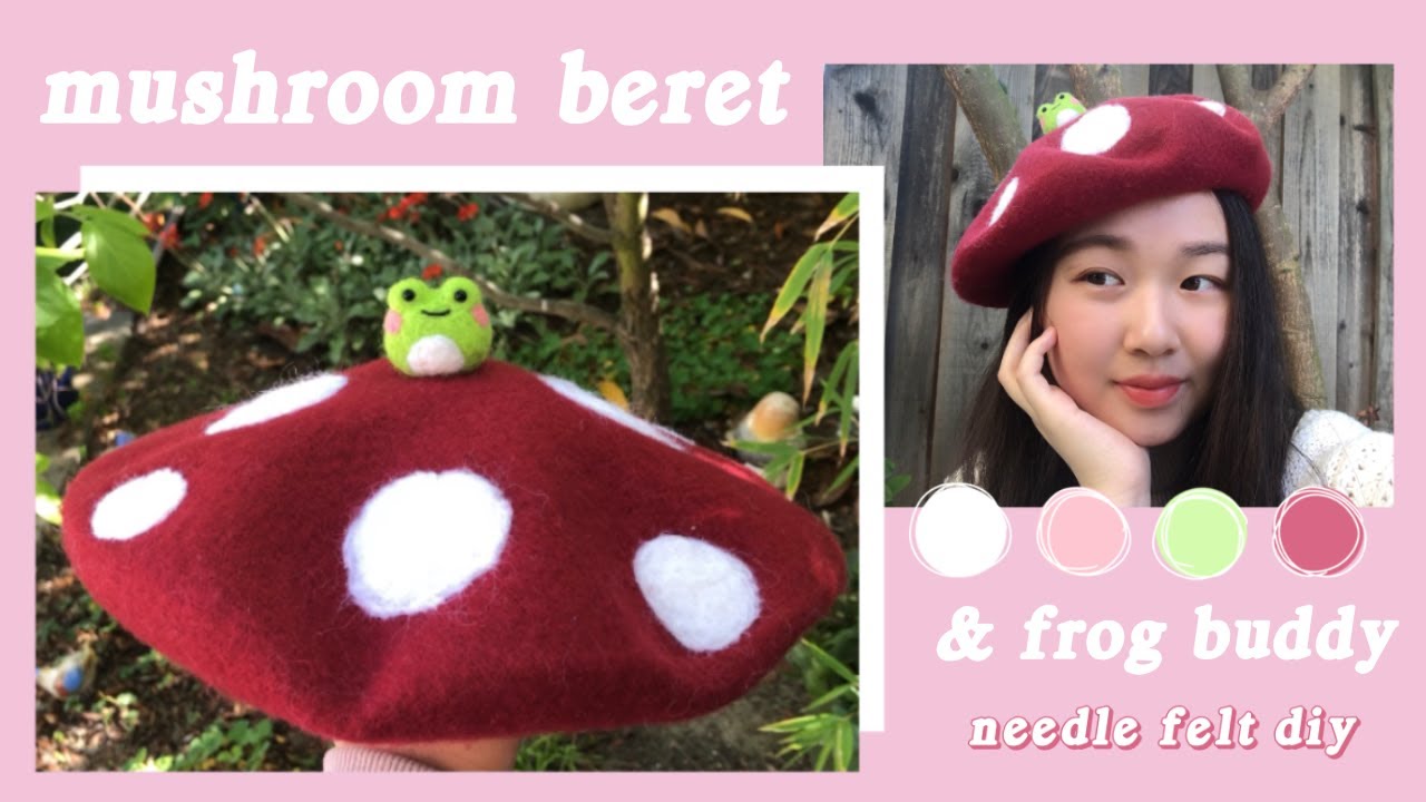 DIY Mushroom Beret and Frog buddy || kawaii needle felting - YouTube