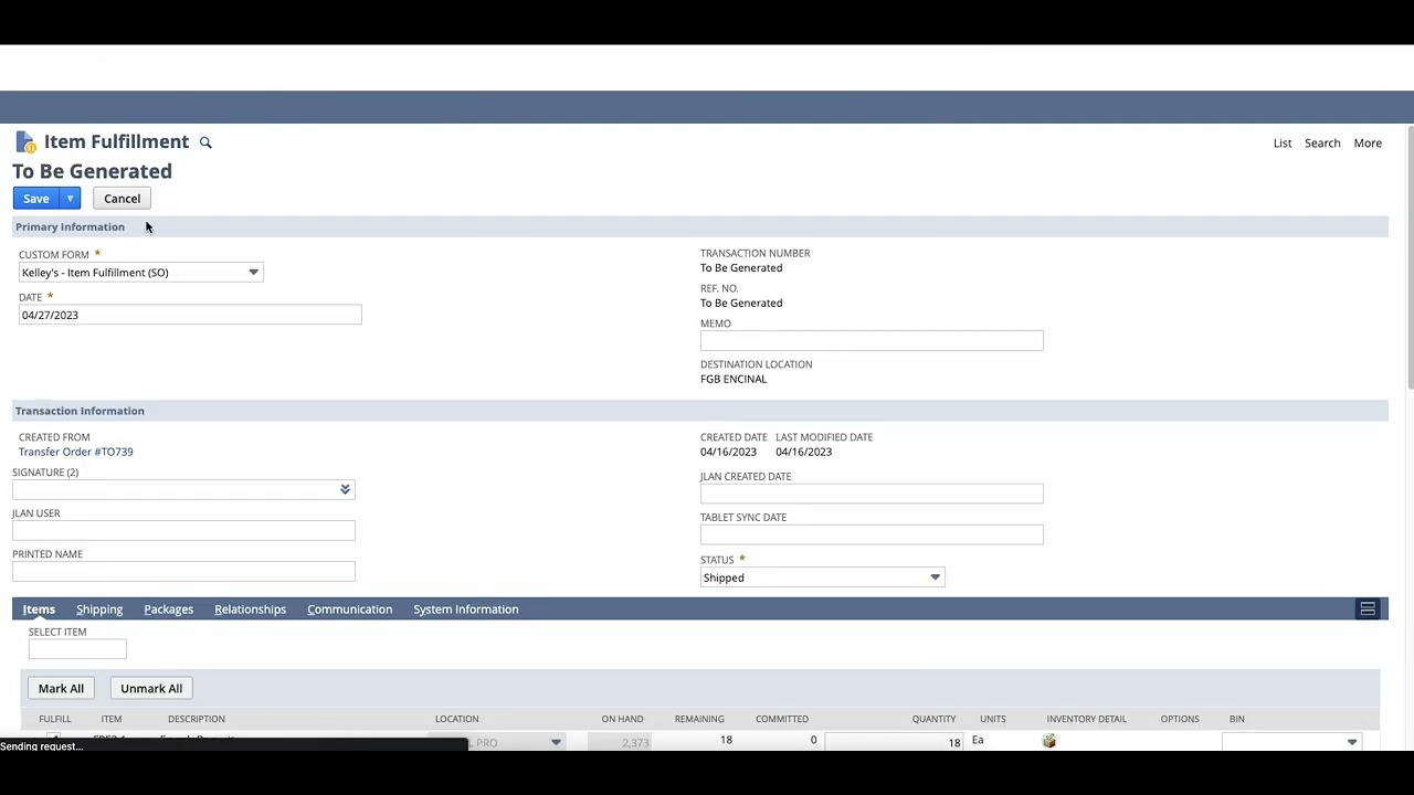 How To Fulfill Transfer Order And Print Packing Slip On Netsuite YouTube How To Fulfill Transfer Order And Print Packing Slip On Netsuite YouTube