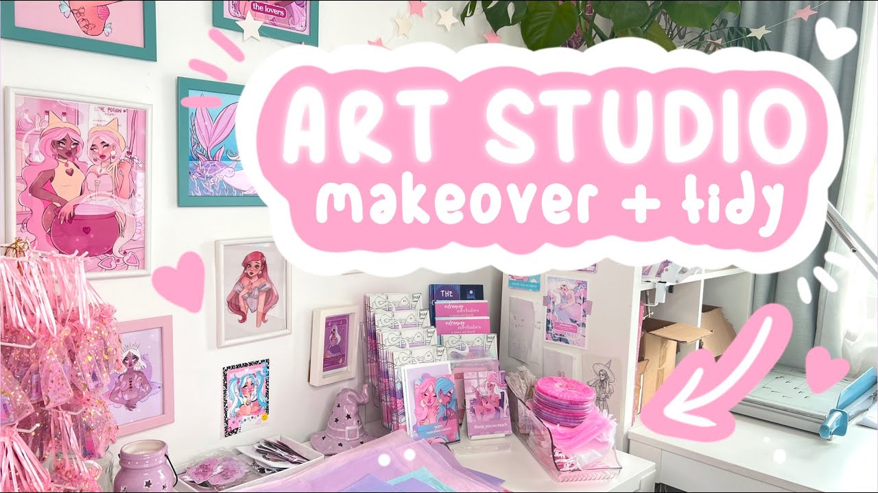 tidy my art studio with me (super chill organise + chat) - YouTube
