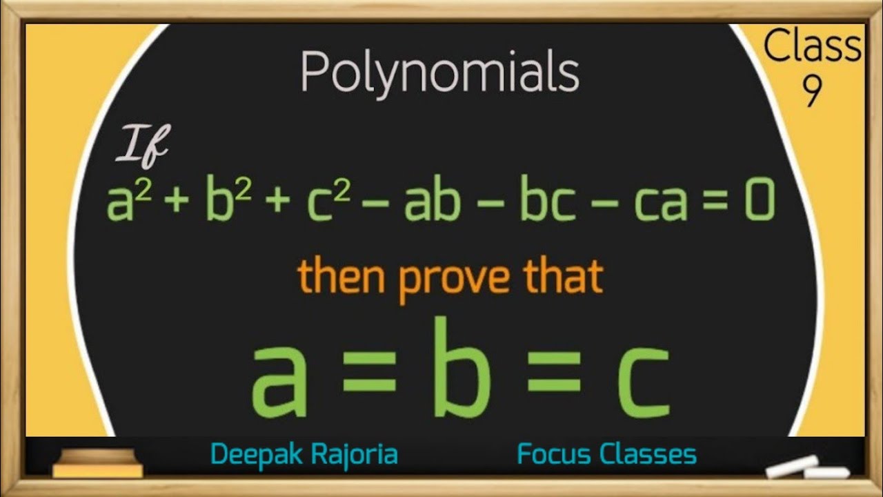 If A2 B2 C2 Ab Bc Ca 0 Then Prove That A B C Class 9